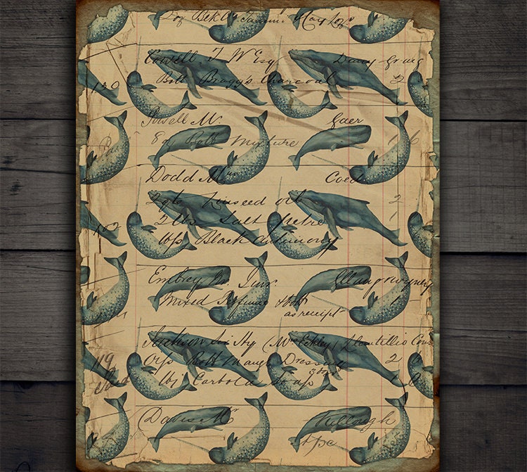 DIGITAL Vintage Sea Creatures Digital Papers - Printable Junk Journal ...