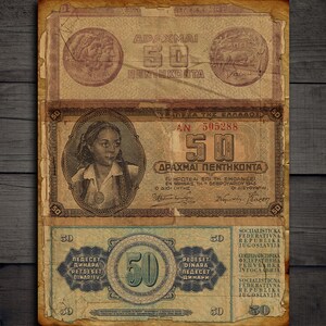 DIGITAL Vintage Old Money - Antique Banknotes - Printable Junk Journal ...