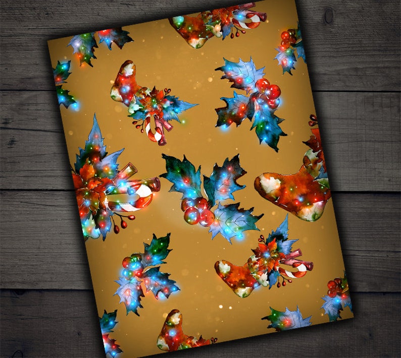 DIGITAL Christmas Lights Digital Paper Download | Etsy