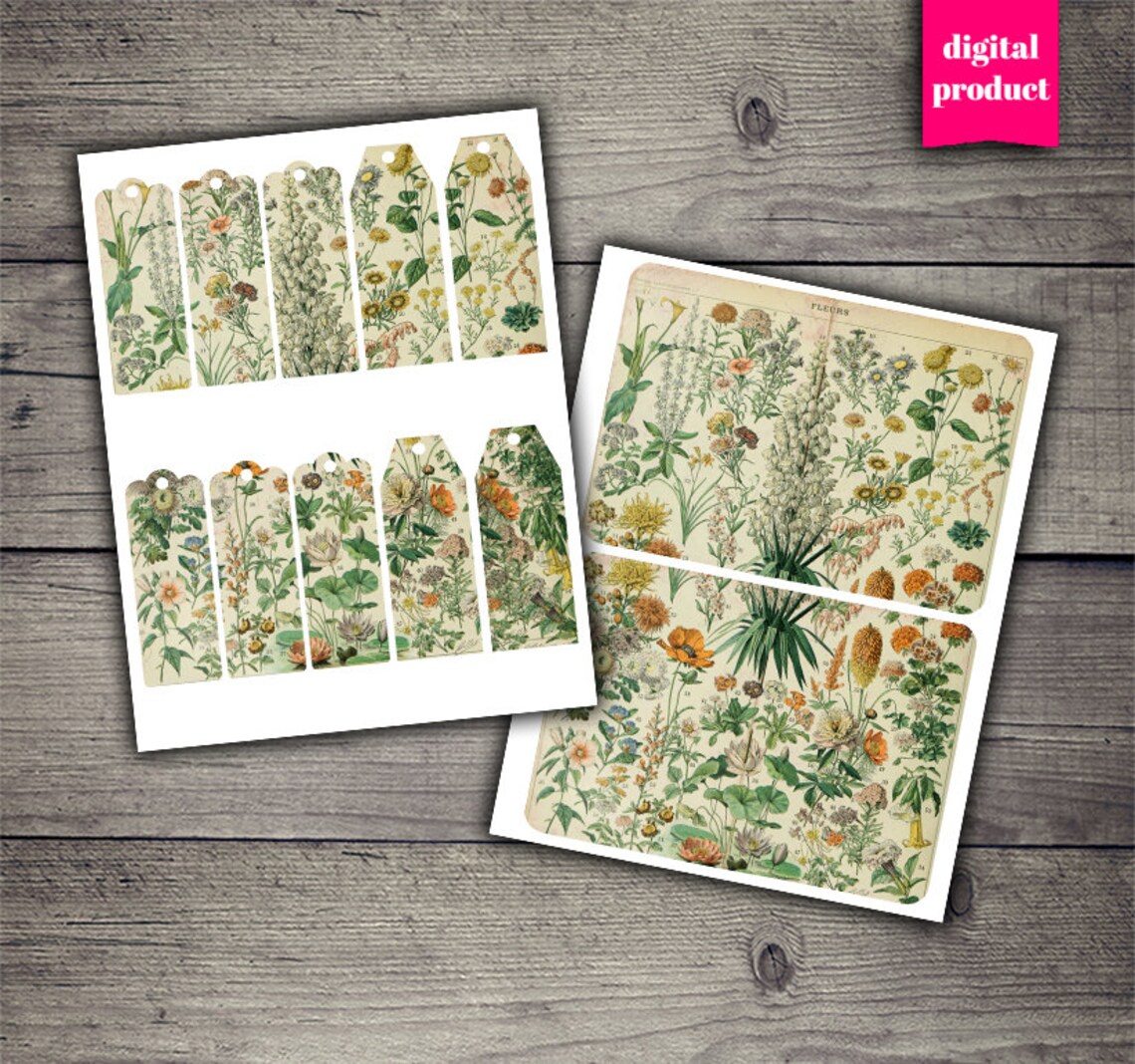 DIGITAL Vintage Botanical Junk Journal Kit Printable Vintage - Etsy