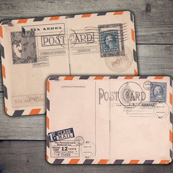 Airmail Postcard - Etsy