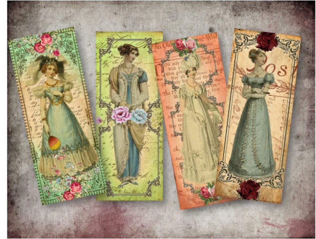 DIGITAL Jane Austen Bookmarks Digital Collage Sheet Download - Etsy