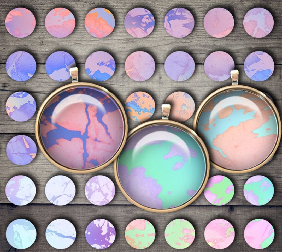 DIGITAL Printable Marble 1 Inch Circles for Jewelry Pendants - Digital ...