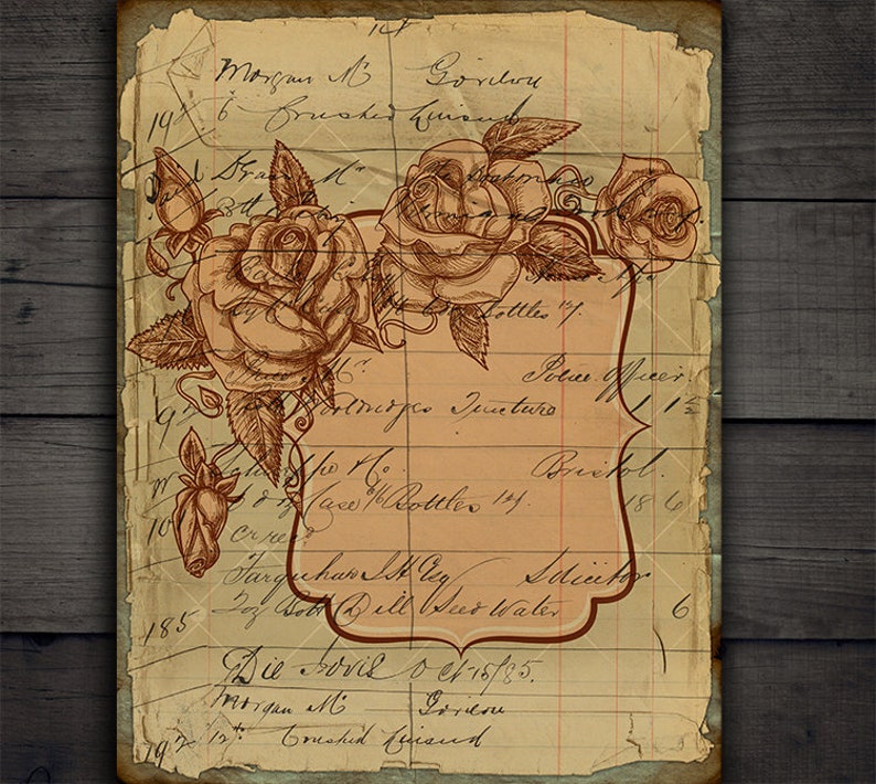 DIGITAL Vintage Roses Digital Papers Printable Junk Journal - Etsy
