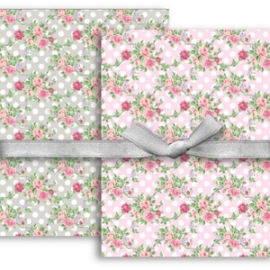 DIGITAL Polka Dot Floral Digital Collage Sheet Download -1081- Digital ...