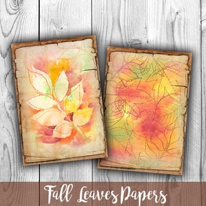 DIGITAL Fall Leaves Digital Collage Sheet Download - Digital Papers ...