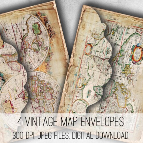 Antique Maps Digital Paper 12x12 Instant Download Globe | Etsy