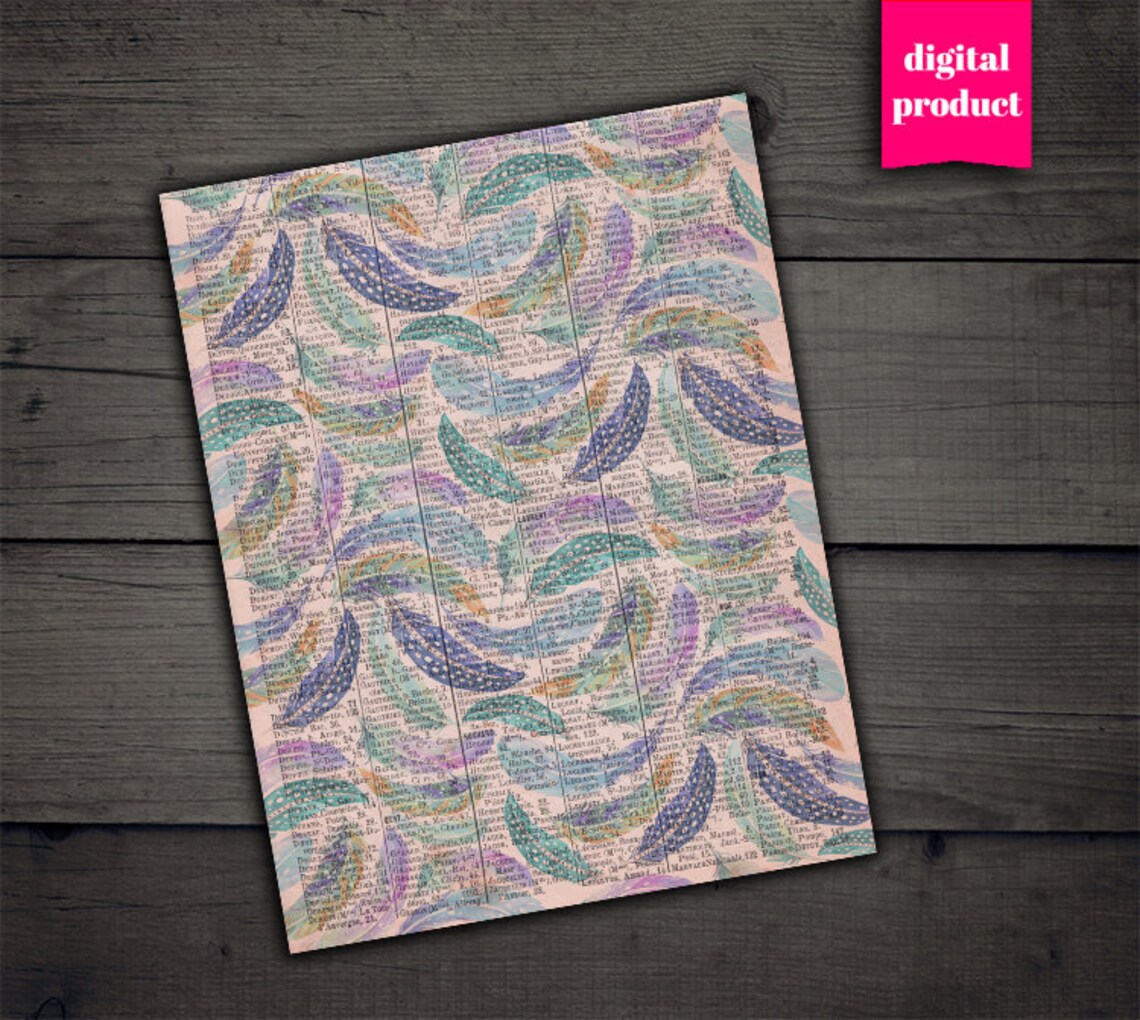 DIGITAL Feather Ephemera Printable Vintage Feather Papers - Etsy