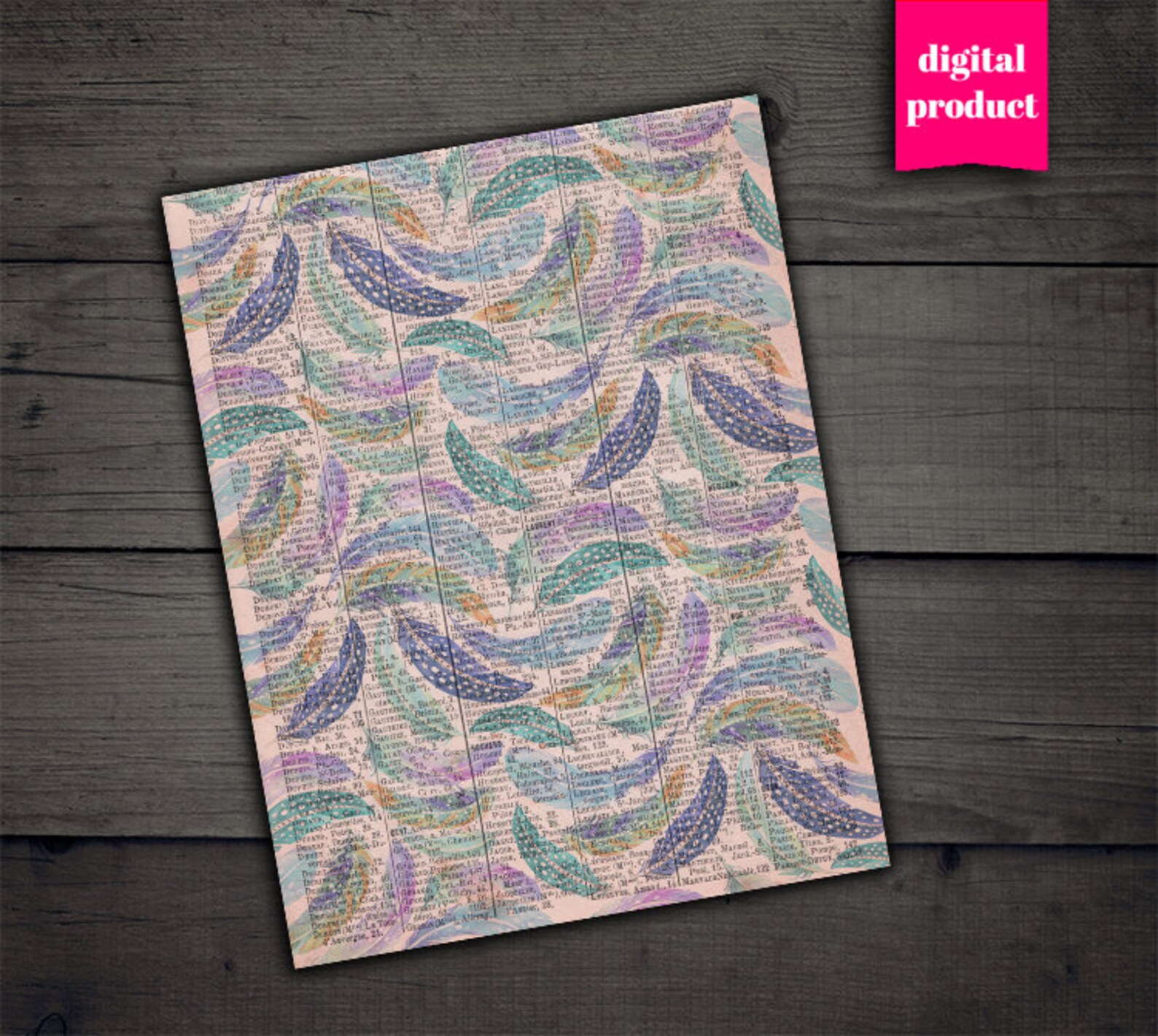 DIGITAL Feather Ephemera Printable Vintage Feather Papers - Etsy