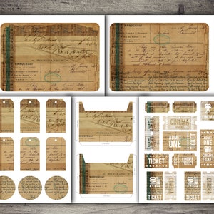 DIGITAL Vintage Ephemera Digital Junk Journal Kit - Printable Pages ...