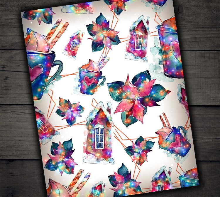 DIGITAL Christmas Lights Digital Paper Download - Etsy