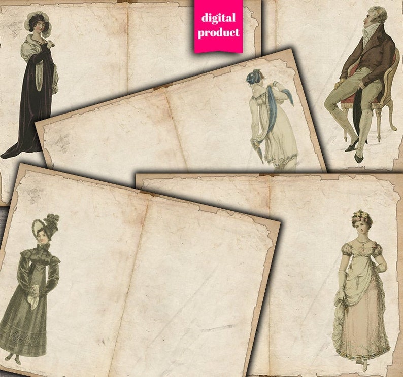 DIGITAL Jane Austen Journal Pages Printable Regency Era | Etsy
