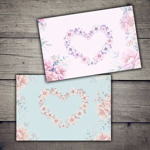 DIGITAL Floral Hearts Digital Papers - Digital Collage Sheet Printables ...