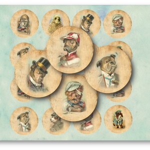 DIGITAL Victorian Dogs 2.5 Inch Circles for Jewelry Pendants - Digital ...