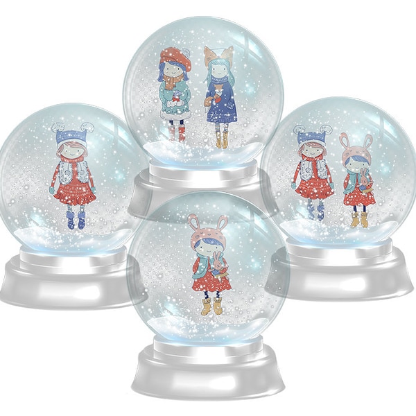 Snow Globes Clipart - Etsy