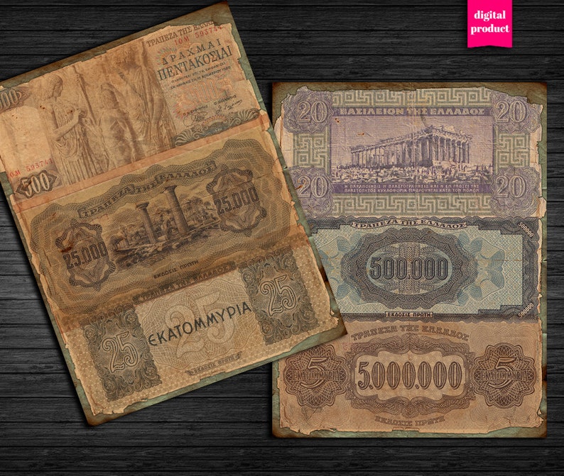 DIGITAL Pre War Antique Money Printable Antique Banknotes - Etsy