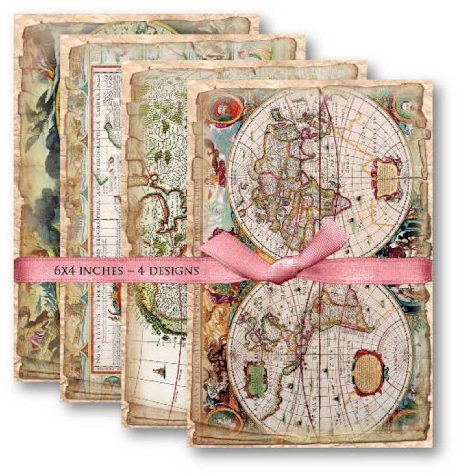 DIGITAL Old World Maps Digital Collage Sheet Download 464 - Etsy
