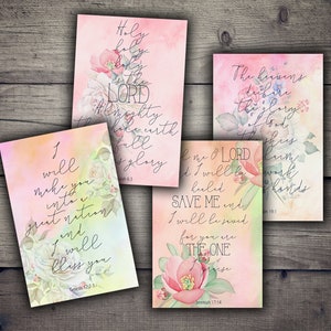 DIGITAL Watercolor Bible Verses Scripture Cards Printable - Digital ...
