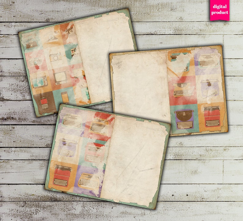 DIGITAL Grunge Retro Junk Journal Pages Digital Retro Junk - Etsy