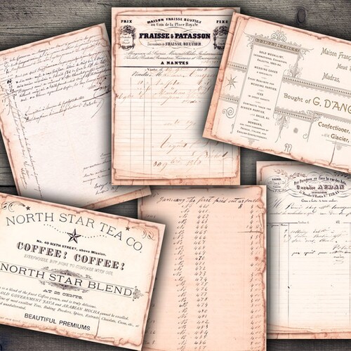 DIGITAL Vintage Ephemera Digital Collage Sheet Download - Etsy