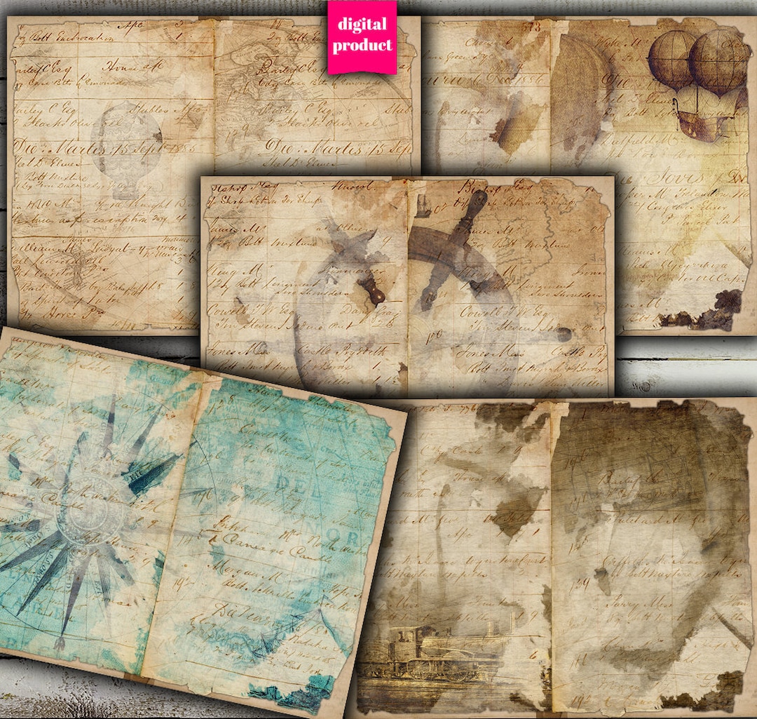 DIGITAL Grunge Travel Journal - Printable Vintage Travel Junk Journal ...
