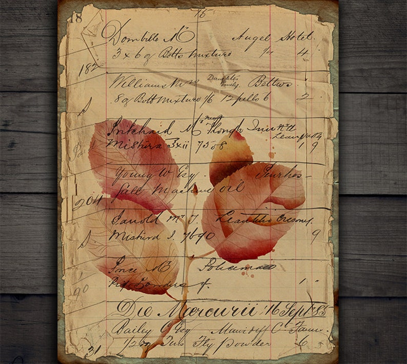 DIGITAL Vintage Fall Botanical Junk Journal Ephemera Digital | Etsy