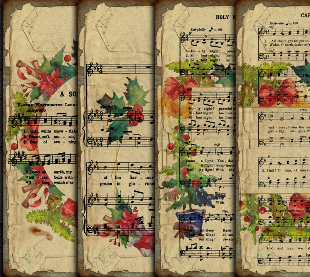 DIGITAL Vintage Christmas Music Sheets - Digital Vintage Christmas ...