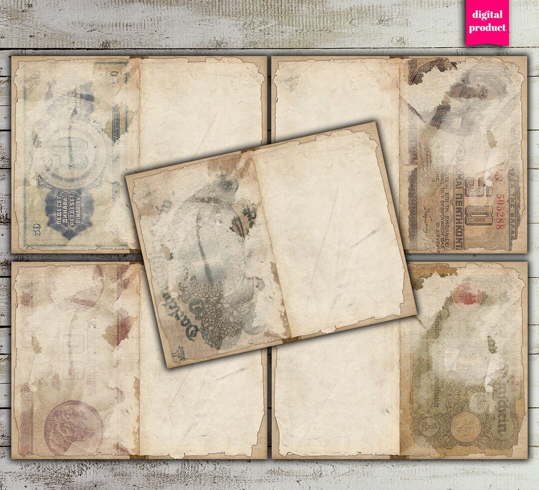 Grunge Antique Bank Notes: Faded Ephemera (digital Download) - Etsy