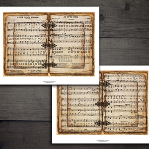DIGITAL Christmas Vintage Music Sheets - Junk Journal Printable Pages ...