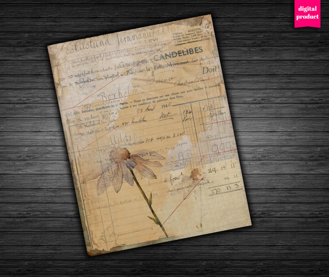 DIGITAL Grunge Ephemera Printable Vintage Ephemera Vintage | Etsy