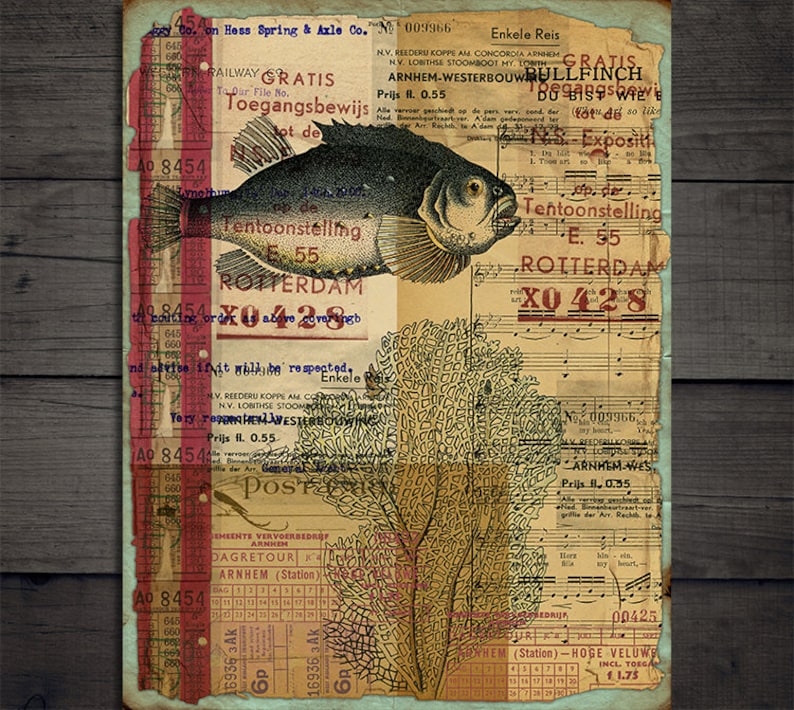 DIGITAL Vintage Grunge Sea Ephemera Digital Collage Sheet - Etsy