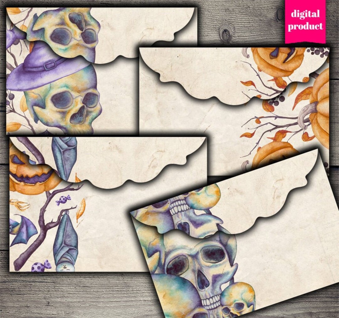 DIGITAL Halloween Printable Envelopes - Halloween Graphics Download ...