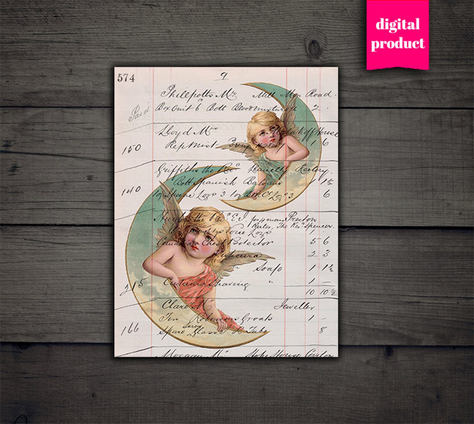 DIGITAL Angels Vintage Ephemera Printable Angel Papers - Etsy