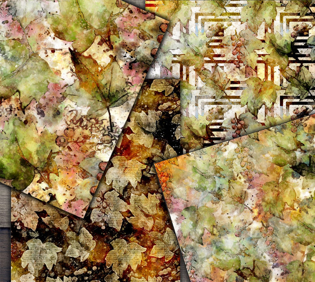 DIGITAL Vintage Fall Leaves Digital Paper Download - VBM1600 - Etsy