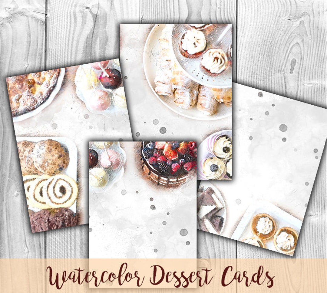 Watercolor Bakery Desserts Collage Sheet (digital Download) - Etsy