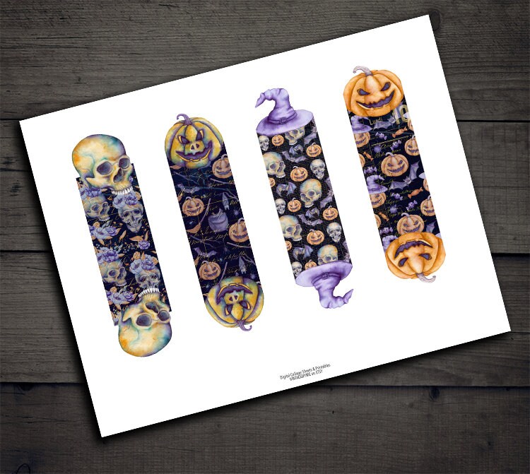 DIGITAL Halloween Printable Bookmarks Digital Collage Sheet - Etsy