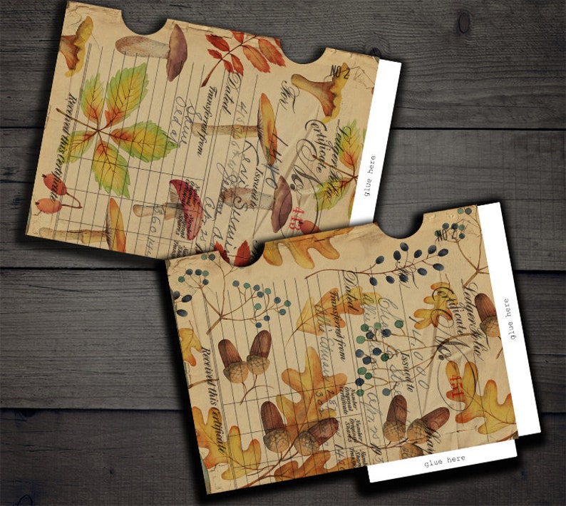 DIGITAL Vintage Fall Printable Envelopes - Digital Collage Sheet ...