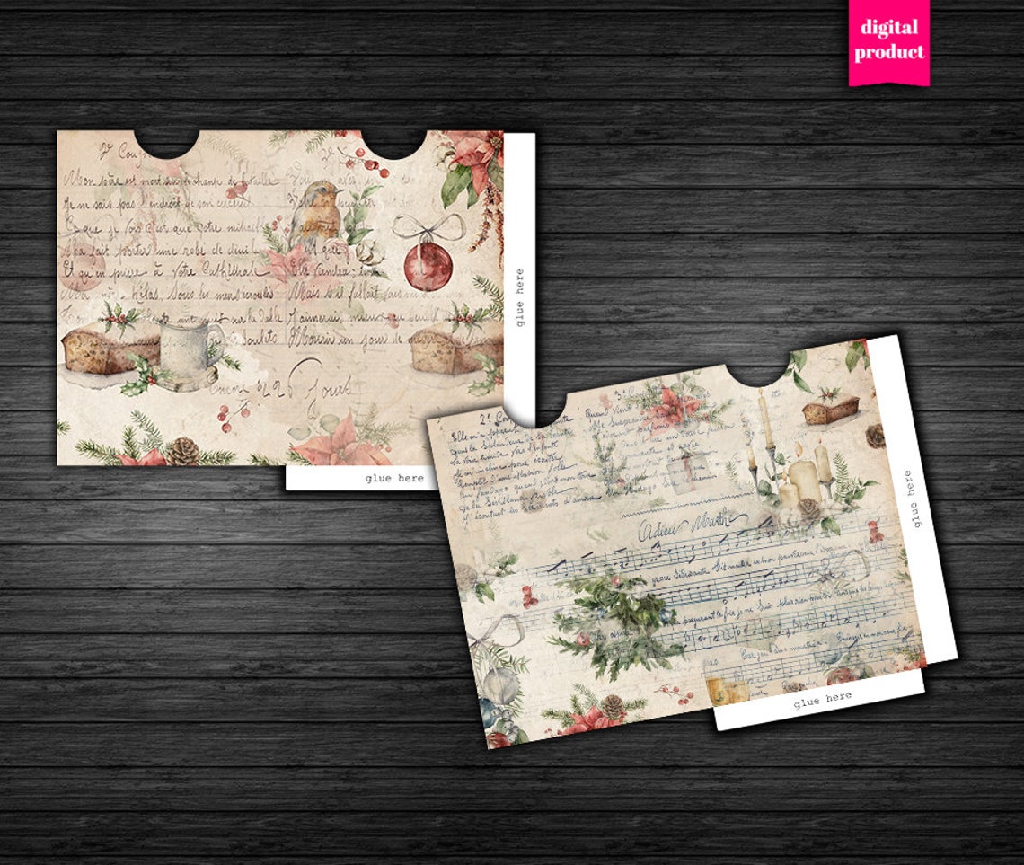 DIGITAL Vintage Christmas Envelopes Printable Christmas | Etsy