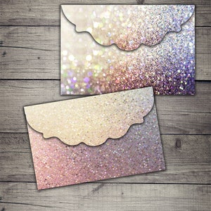 DIGITAL Printable Glitter Envelopes - Digital Collage Sheet Download ...
