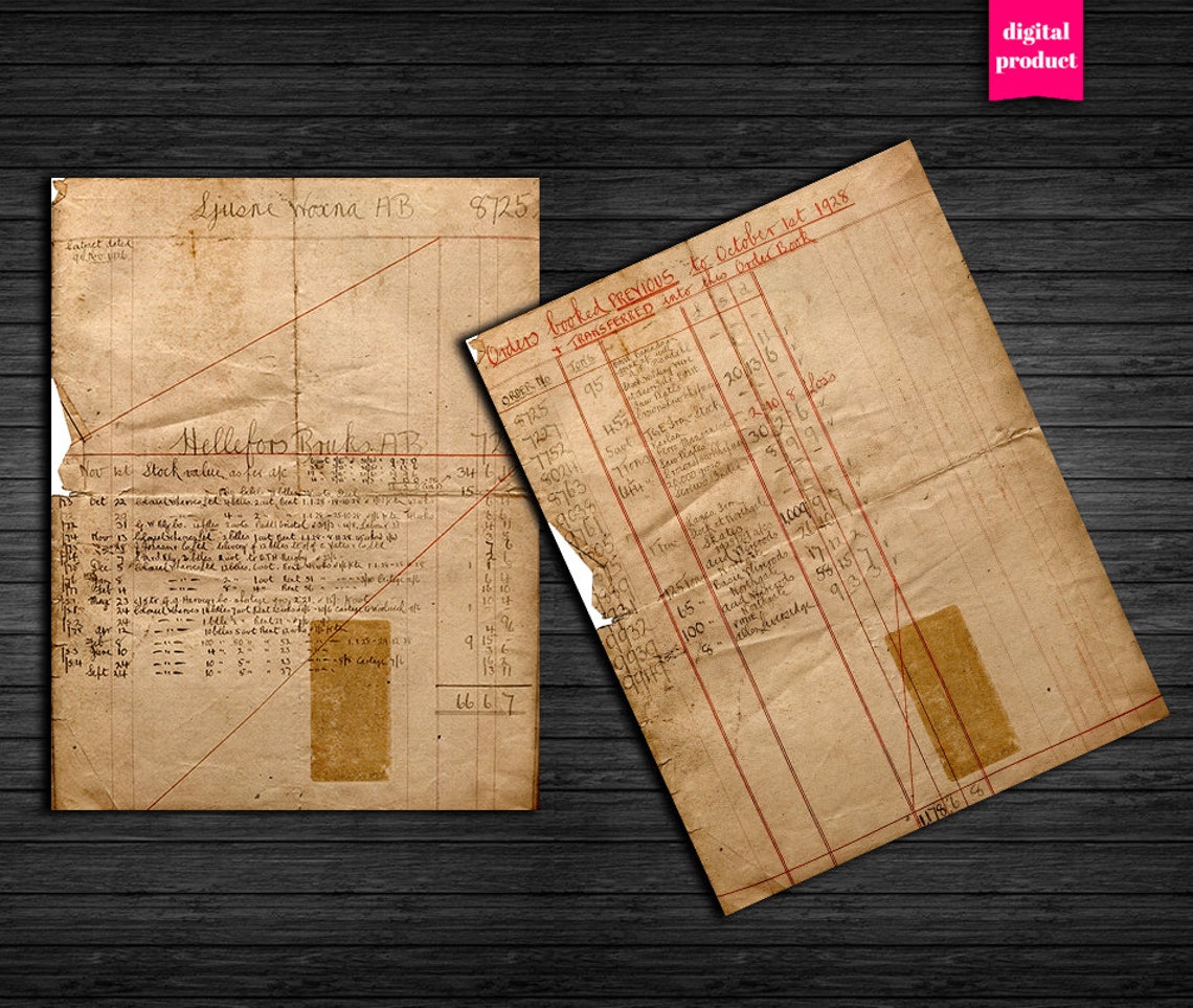 DIGITAL 1928 Antique Handwritten Ledger Grunge Junk Journal - Etsy