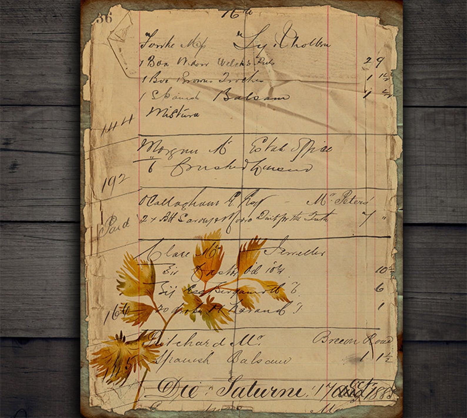 DIGITAL Vintage Fall Botanical Junk Journal Ephemera - Digital Paper ...