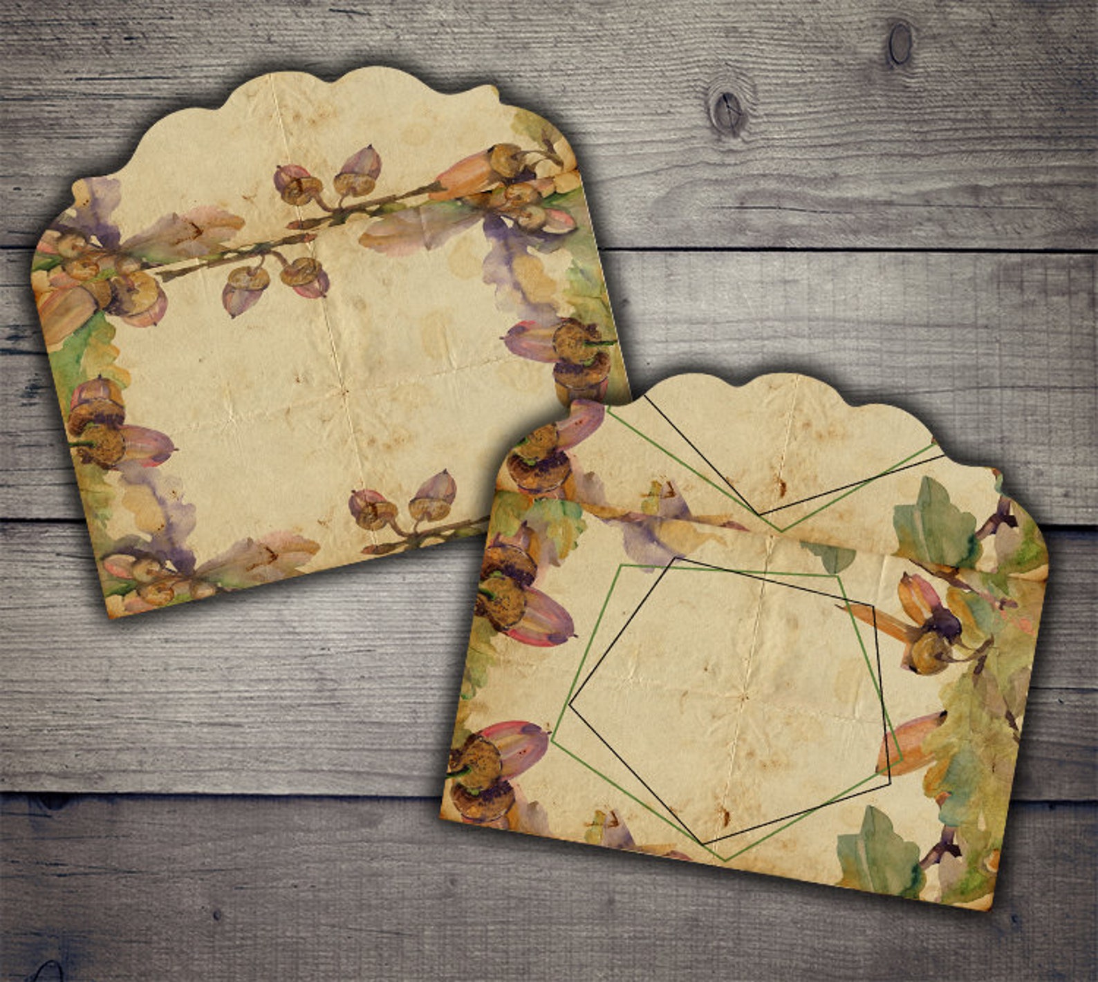 DIGITAL Printable Vintage Fall Envelopes Digital Collage | Etsy