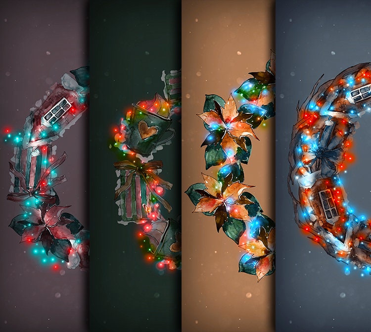 DIGITAL Christmas Lights Digital Paper Download - Etsy