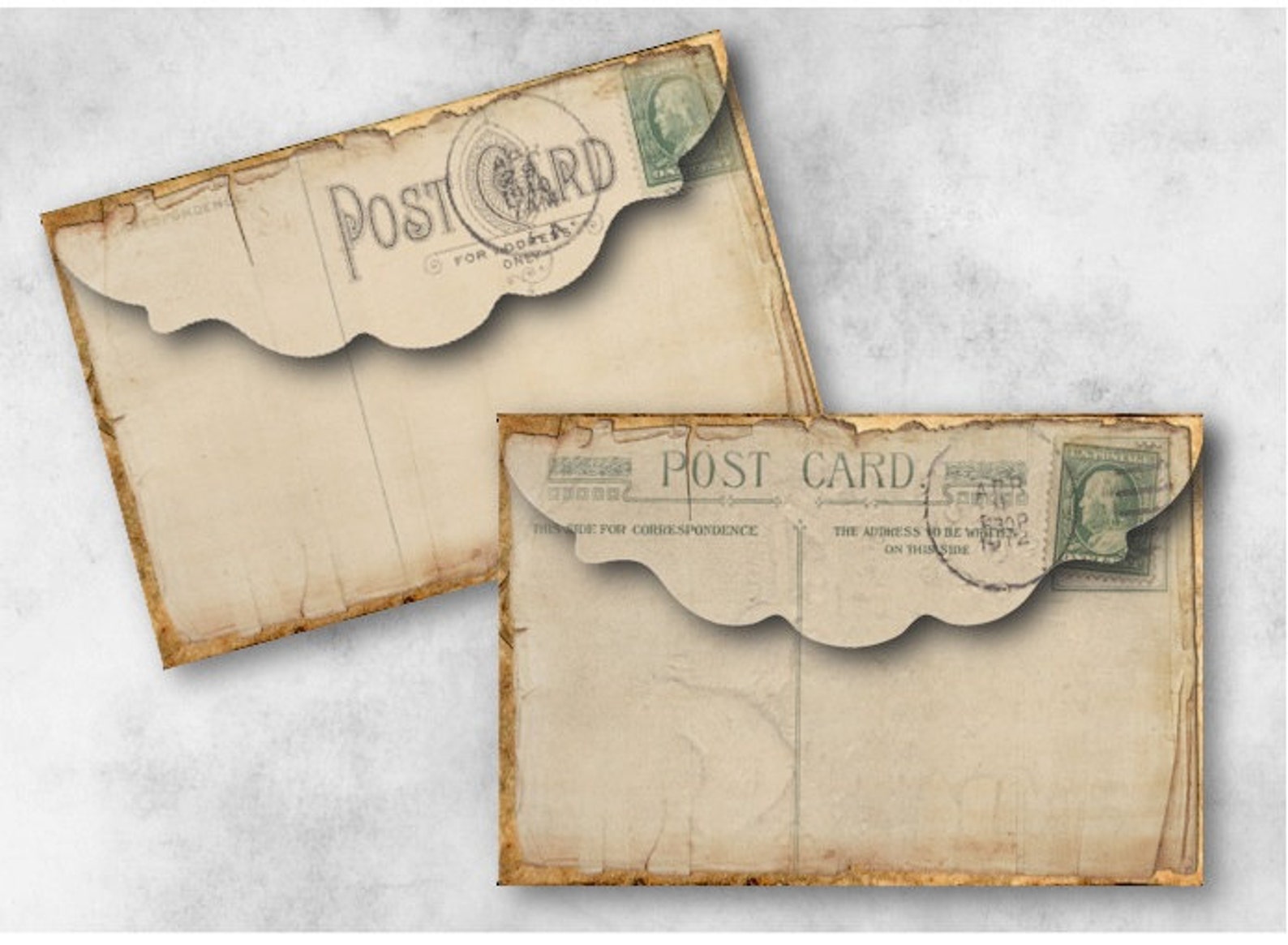 DIGITAL Vintage Postcard Envelopes Digital Collage Sheet Download ...