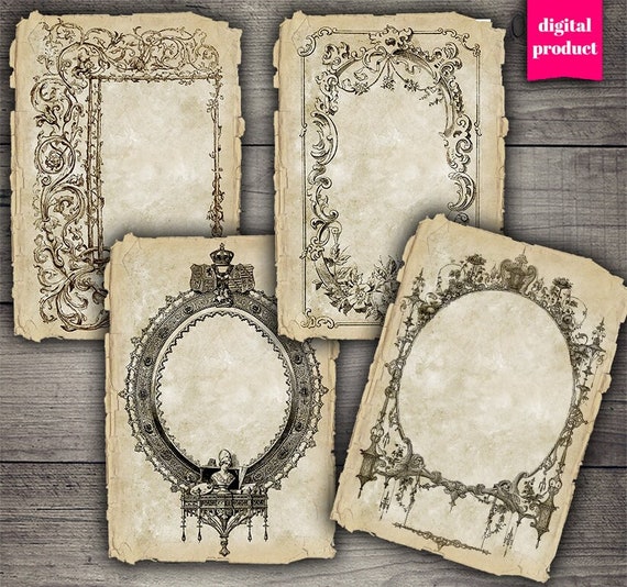 DIGITAL Grunge Antique Frames Digital Grunge Paper Download - Etsy