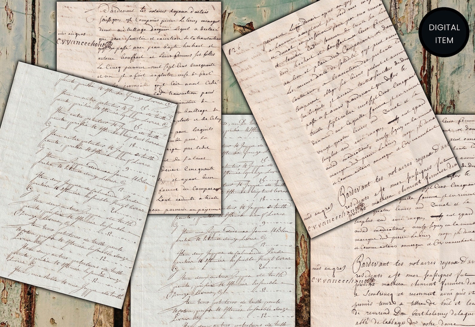 DIGITAL 1700's Handwritten French Letters Printable - Etsy