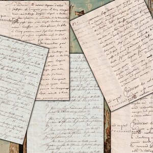 DIGITAL 1700's Handwritten French Letters - Printable Handwritten Junk ...
