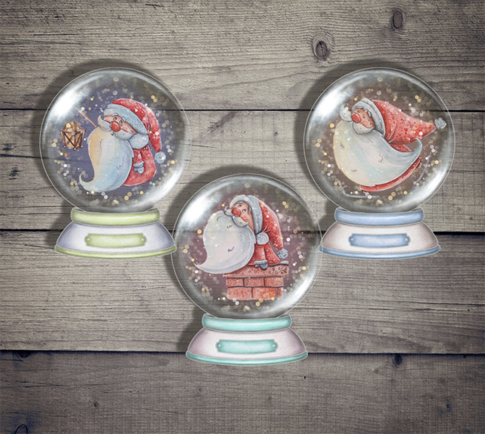 DIGITAL Christmas Snow Globes Digital Collage Sheet - Etsy
