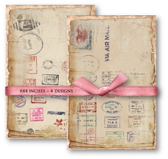 DIGITAL Postal Stamps Digital Collage Sheet Download 843 - Etsy