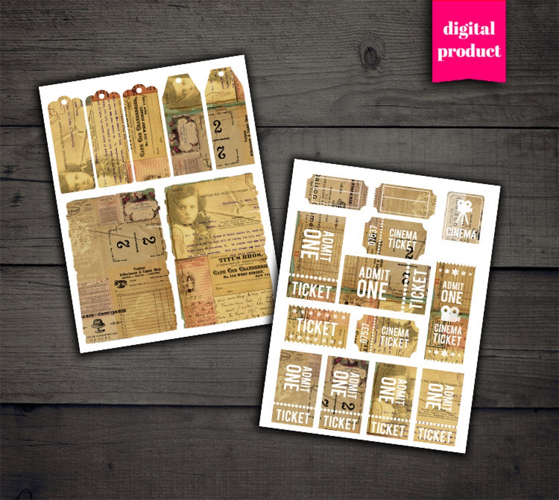 DIGITAL Vintage Junk Journal Kit Download Printable Vintage - Etsy